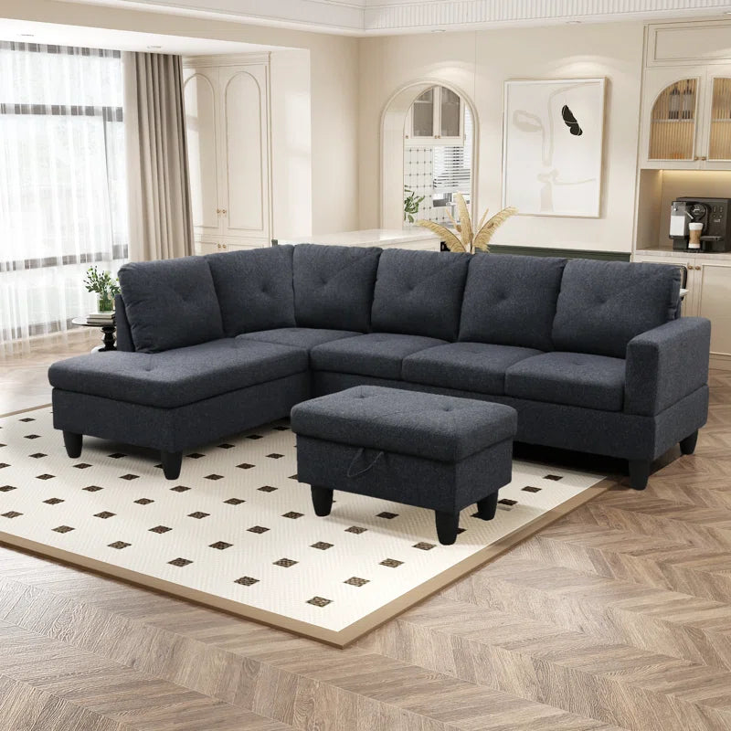 Furnishiaa L-Shaped Sectional Sofa Set – Elegant, Comfortable & Durabl