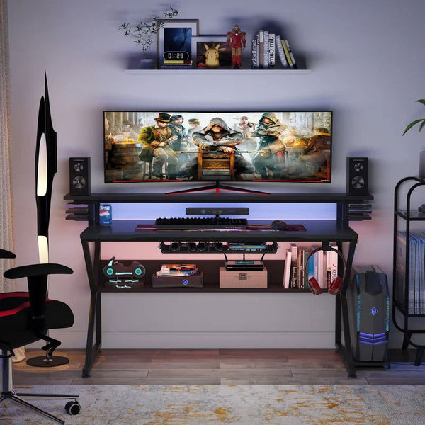 Absolute Wooden Gaming Table with Black Frame - Furnishiaa