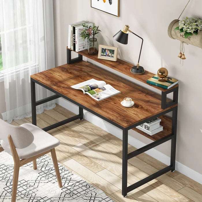 FURNISHIAA Sheesham Wood Designer Study & Computer Table, for Living R ...