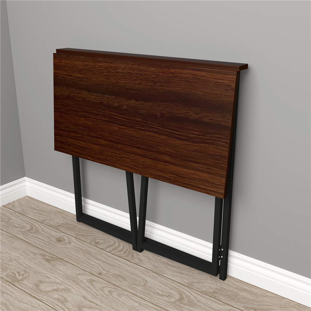 FURNISHIAA Solid Sheesham Wood Foldable Metal Study Table - Compact an ...