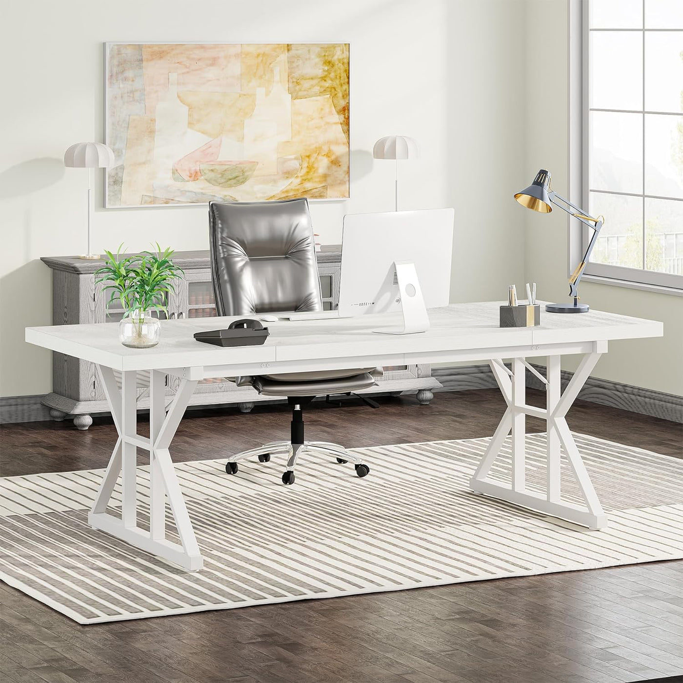 Furnishiaa Modern Executive Office Desk | Large Workstation