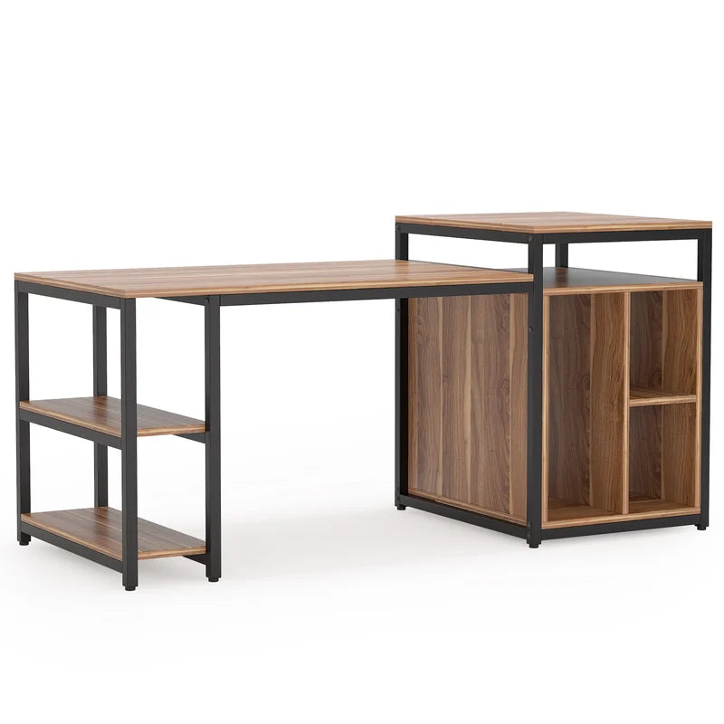 Furnishiaa Solid Wood Metal Study Table For Home & Office