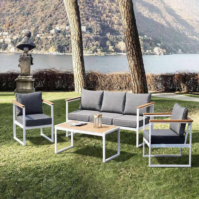 Buy Modern Metal Outdoor Sofa Set with Iron Frame Furnishiaa