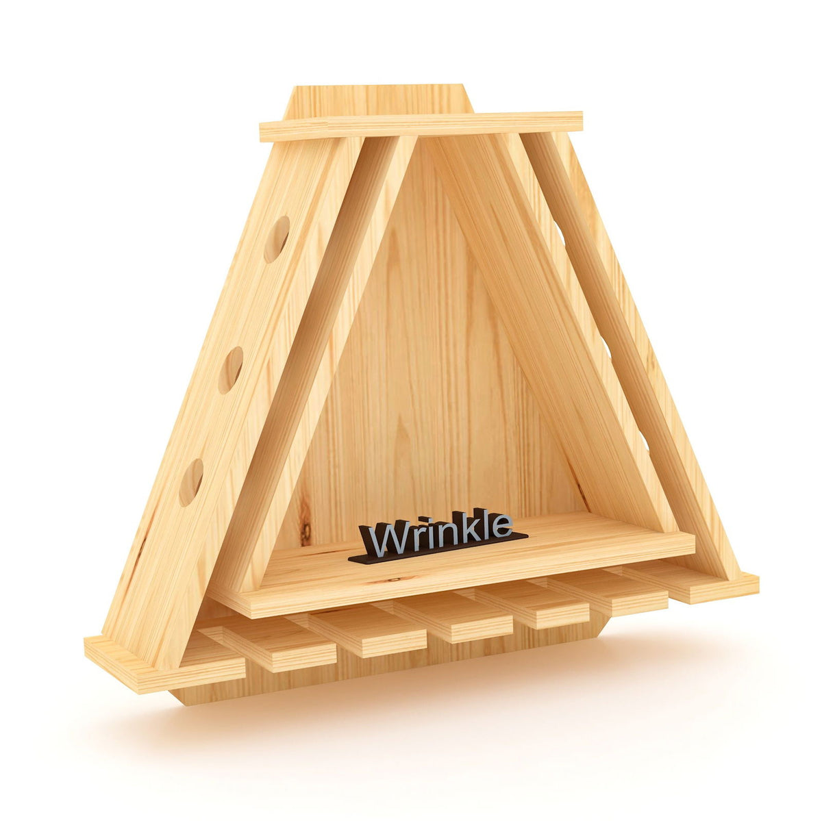Triangle Shape Solid Sheesham Wood Wine Stand With Glass Cabinet ...