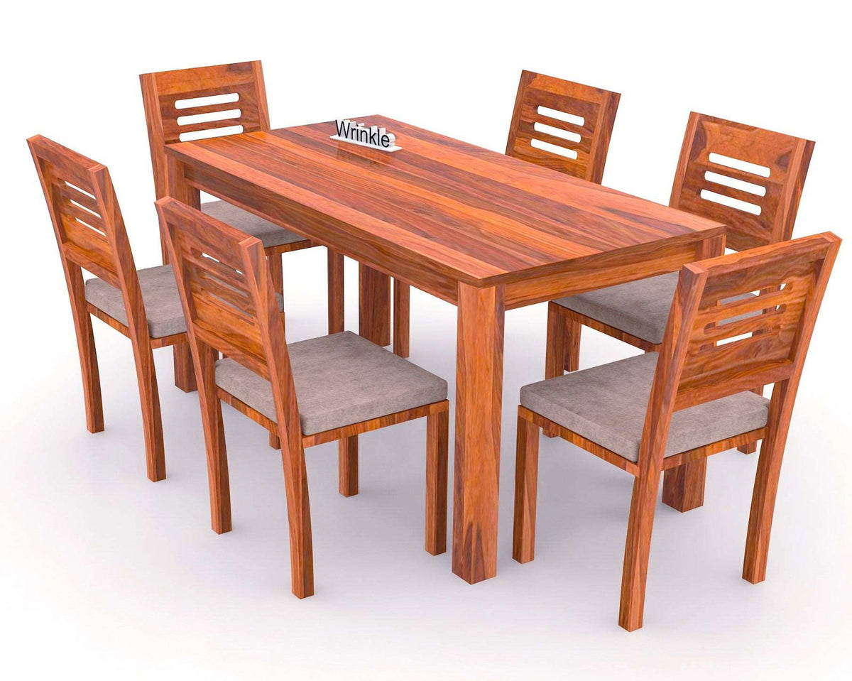WoodPlank 6 Seater Dining Table – Furnishiaa